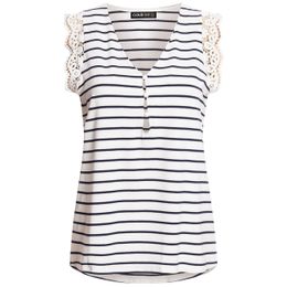 CLOUD 5IVE Damen T-Shirt "CLOUD 5IVE Damen", wei&szlig;, Gr. M, gestreift, 95% Viskose, 5% Elasthan, Shirts