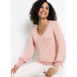 bonprix Damen Strickpullover "Feinstrickpullover aus Viskose-Mix", rosa, Gr. 36, unifarben, Obermaterial: 70% Viskose, 30% Polyamid, Pullover,