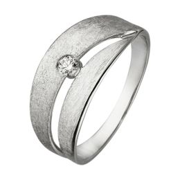 Jobo Damen Diamantring "Ring Wei&szlig;goldring", 52, SI = kleine Einschl&uuml;sse, Diamanten Wei&szlig;gold 585wei&szlig;gold 585, Diamanten, Wei&szlig;gold 585, Fingerringe,