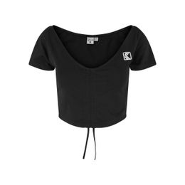 Karl Kani Damen T-Shirt "Karl Kani Damen KW241-041-3 Karl Kani OG Gathering Crop Tee"schwarz, Gr. L, bedruckt, 95% Baumwolle, 5% Elasthan, Shirts