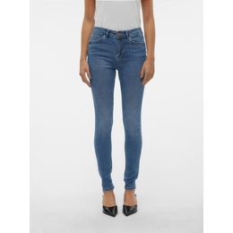 V&eacute;ro Moda VERO MODA Damen Skinny-fit-Jeans "VMFLASH MR SKINNY JEANS LI347 NOOS", blau, Gr. XL, unifarben, Denim/Jeans, Obermaterial: 89% Baumwolle, 9%