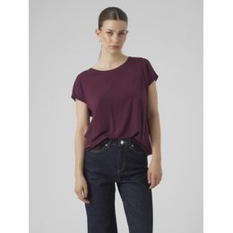 V&eacute;ro Moda VERO MODA Damen Rundhalsshirt "VMAVA PLAIN SS TOP GAJRS NOOS", rot, Gr. XS, unifarben, Jersey, Obermaterial: 95% Lyocell, 5% Elasthan, Shirts,