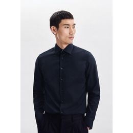 Seidensticker Herren Businesshemd "Schwarze Rose", blau, Gr. 44, unifarben, 100% Baumwolle, Hemden, Shaped 1/1 Kentkragen Uni