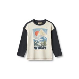 Wheat M&auml;dchen Longsleeve "Wheat T-shirt L/S Beck"eggshell, Gr. 128, bedruckt, 100% Baumwolle, Shirts