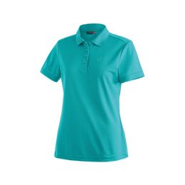 Maier Sports Damen Poloshirt "Ulrike"raucht&uuml;rkis, Gr. 42, 100% Polyester, Shirts, Damen Polo kurzarm, leichtes Shirt, Funktionsshirt mit Kragen, Reg