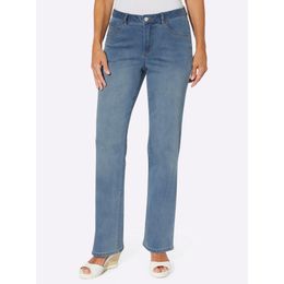 Inspirationen Damen 5-Pocket-Jeans, blau, Gr. 38, unifarben, 56% Baumwolle, 19% Polyester, 14% Lyocell, 10% Viskose, 1% Elasthan, Jeans