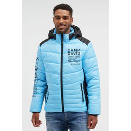 CAMP DAVID Damen Winterjackepower blau, Gr. L, bedruckt, bestickt, Material Oberstoff: 100% Polyester, Futter Rumpf: 100% Polyamid, Futter &Auml;rmel: