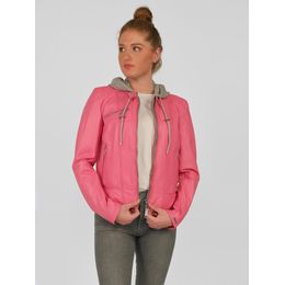 Maze Damen Lederjacke "Mico", pink, Gr. M, Obermaterial: 100% Lammleder; Innenfutter: 100% Polyester; Kapuze: 55% Baumwolle, 45% Polyester, Jacken