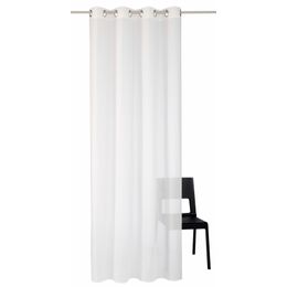 Gardine WIRTH, B:300cm H:245cm, wei&szlig;, Polyester, Wohnzimmer, Gardinen, "Audrey", Fertigstore mit &Ouml;sen (&Oslash; 4 cm) nach Ma&szlig;