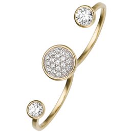 Jobo Damen Goldring "Ring Zweifingerring", 52, Gelbgold 333gelbgold 333, Gelbgold 333, Fingerringe, 333 Gold mit Zirkonia