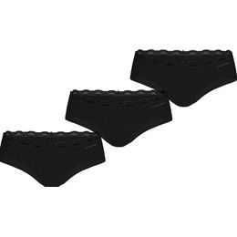 Damen Hipster "HIPSTER 3PK", Calvin Klein Underwear, Gr. XL, schwarz, Obermaterial: 85% Polyamid, 15% Elasthan, unifarben, Unterhosen, mit Logodruck