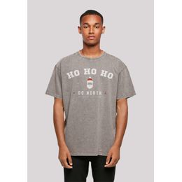 F4NT4STIC Damen T-Shirt "Ho Ho Ho Santa Claus Weihnachten", grau, Gr. M, Obermaterial: 100% Baumwolle, Shirts, Weihnachten, Geschenk, Logo