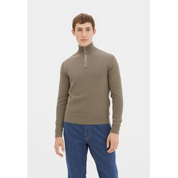 Only & Sons ONLY & SONS Herren Troyer "ONSPHIL REG 12 STRUC HALF ZIP KNIT NOOS", beige, Gr. M, unifarben, Strick, Obermaterial: 80% Baumwolle, 20% Nylon,