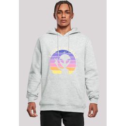 F4NT4STIC Herren Kapuzenpullover "Alien Peace Sunset", grau, Gr. M, Obermaterial: 65% Baumwolle, 35% Polyester, Pullover, Premium Qualit&auml;t