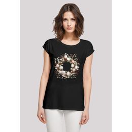F4NT4STIC Damen T-Shirt "Osterkranz Eierkranz Blumenring", schwarz, Gr. 4XL, Obermaterial: 100% Baumwolle, Shirts, Premium Qualit&auml;t