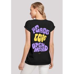 F4NT4STIC Damen T-Shirt "Peace Love and Open Mind", schwarz, Gr. XXXL, Obermaterial: 100% Baumwolle, Shirts, Print