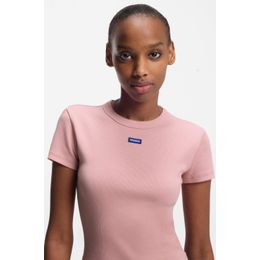 Hugo Damen T-Shirt "Baby Tee"light, pastel pink 681, Gr. XL, unifarben, Single Jersey, Obermaterial: 96% Baumwolle, 4% Elasthan, Shirts, in
