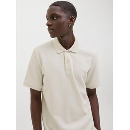 Jack & Jones JACK & JONES Herren Poloshirt "JJEAUSTIN POLO SS NOOS", beige, Gr. XL, bestickt, unifarben, Jersey, Obermaterial: 58% Polyester, 40% Baumwolle, 2%
