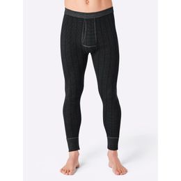 Herren Lange Unterhose, Gr. 7, schwarz, 75% Baumwolle, 25% Polyester, Unterhosen