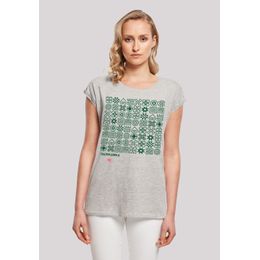 F4NT4STIC Damen T-Shirt "Muster Gr&uuml;n Symbole", grau, Gr. 4XL, Obermaterial: 100% Baumwolle, Shirts, Print