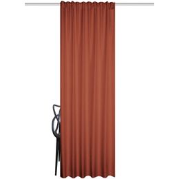 Vorhang Home Wohnideen, B:135cm H:145cm, orange, Polyester, K&uuml;che, Gardinen, "ESKAMIO", Thermo, Blickdicht, Leinenstruktur, &Uuml;berbreite