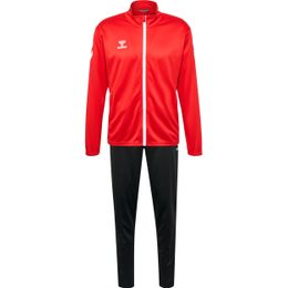 Hummel Damen Trainingsanzug "HMLLOGO SUIT", schwarz, Gr. XL, Obermaterial: 100% Polyester, Sportanz&uuml;ge, zweiteilig, aus Polyester, ohne Kapuze