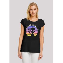 F4NT4STIC Damen T-Shirt "Alien Peace Sunset", schwarz, Gr. 5XL, Obermaterial: 100% Baumwolle, Shirts, Premium Qualit&auml;t