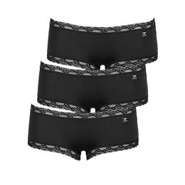 like it! LIKE IT Damen Panty "3er Pack Damen Panty Olivia", Gr. XL, schwarz, Stoff, Obermaterial: 92% Polyamid PA. 8% Elasthan EL., Unterhosen