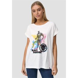 Recovered Damen T-Shirt "Black Panther", wei&szlig;, Gr. M, bedruckt, 100% Baumwolle, Shirts, mit coolem Black Panther-Print