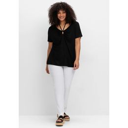Damen T-Shirt "T-Shirt", schwarz, Gr. 56, sheego by Joe Browns, unifarben, 95% Viskose, 5% Elasthan, Shirts