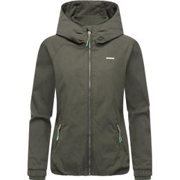 Ragwear Damen Outdoorjacke "Dizzie A YOUMODO"olivgr&uuml;n, Gr. 5XL, Material: 68% Baumwolle, 32% Nylon, Jacken, Leichte &Uuml;bergangsjacke mit gro&szlig;er Kapuze