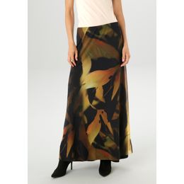 Damen Maxirock, schwarz, Gr. 34, Aniston SELECTED, bedruckt, gemustert, Netz, Obermaterial: 95% Polyester, 5% Elasthan. Futter: 95% Viskose, 5%