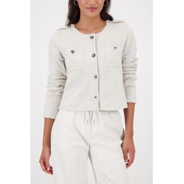 monari Damen Strickjacke "Jacke Strickjacke Tasche"pearl meliert, Gr. 36, unifarben, Strick, Obermaterial: 41% Polyester, 36% Polyacryl, 10% Wolle,