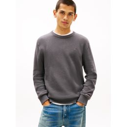 Tommy Jeans Herren Rundhalspullover, grau, Gr. XXXL, Sweatware, Obermaterial: 100% Baumwolle, Pullover, Slim fit mit Rundhalsausschnitt