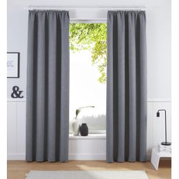 Verdunkelungsvorhang Bruno Banani, B:270cm H:225cm, grau, Polyester, Gardinen, "Bela", blickdicht, meliert, verschiedene Gr&ouml;&szlig;en