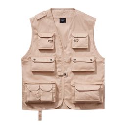 Brandit Herren Steppweste "Brandit Herren Hunting Vest"beige, Gr. 5XL, 80% Polyester, 20% Baumwolle, Westen