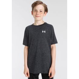 Under Armour Jungen T-Shirt "TECH", schwarz, Gr. XL, Obermaterial: 100% Polyester, Shirts, mit Rundhalsausschnitt, Kurzarm, gerader Abschluss,