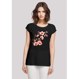 F4NT4STIC Damen T-Shirt "Rosa Blumenzweig 3D", schwarz, Gr. 5XL, Obermaterial: 100% Baumwolle, Shirts, Premium Qualit&auml;t
