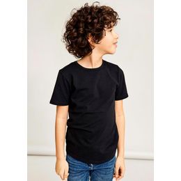 name it Jungen T-Shirt "NKMT-SHIRT &ndash; T-Shirt im 2er-Pack mit Rundhals", schwarz, Gr. 146, unifarben, Jersey, Obermaterial: 95% Baumwolle, 5%