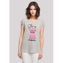 F4NT4STIC Damen T-Shirt "Mothers Day Strong & Fearless Mom Inspirational Quote", grau, Gr. 4XL, Obermaterial: 100% Baumwolle, Shirts, Premium Qualit&auml;t