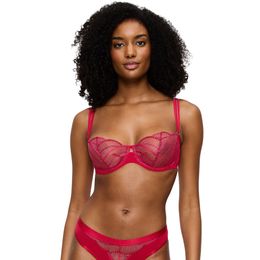 Triumph Damen Balconette-BH "Palina Sea Full of Stars", Gr. 80, rot, Microtouch, Obermaterial: 48% Polyamid, 43% Polyester, 9% Elasthan, BHs, Limited