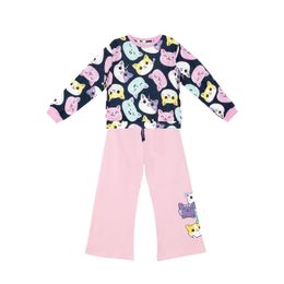 DENOKIDS Damen Hausanzug "Cute Cats", Gr. 92, blau, 50% Baumwolle, 50% Polyester, bedruckt, Homewear-Sets, mit Katzen-Motiv