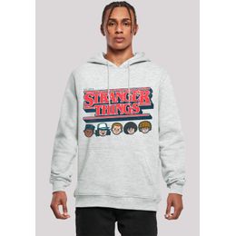 F4NT4STIC Herren Kapuzenpullover "Stranger Things Caricature Logo Netflix TV Series", grau, Gr. XS, Obermaterial: 65% Baumwolle, 35% Polyester,