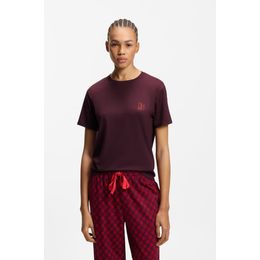 HUGO UNDERWEAR Damen Pyjamaoberteil, Gr. Mschwarz lila 506, Jersey, Obermaterial: 60% Modal, 32% Baumwolle, 8% Elasthan, Shirts, aus Stretch-Jersey