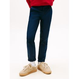 Chinohose Tommy Hilfiger, Jungen, Gr. 3 (98), N-Gr, schwarz night navy, Web, Obermaterial: 97% Baumwolle, 3% Elasthan, unifarben, regular fit lang, Hosen Chinohose, Kinder bis 16 Jahre