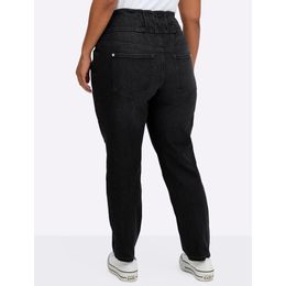 sheego Damen Bequeme Jeans, schwarz, Gr. 50, unifarben, 99% Baumwolle, 1% Elasthan, Jeans