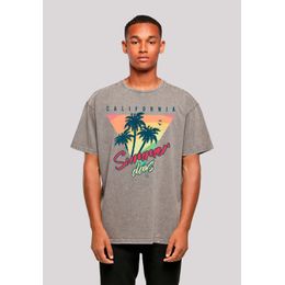 F4NT4STIC Damen T-Shirt "California Palmen Retro", grau, Gr. XL, Obermaterial: 100% Baumwolle, Shirts, Premium Qualit&auml;t