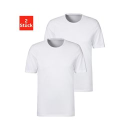 s.Oliver Herren T-Shirt, Gr. XXL, wei&szlig;, Jersey, Obermaterial: 95% Baumwolle, 5% Elasthan, unifarben, Basic, Shirts, klassisches Unterziehshirt