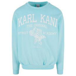 Karl Kani Damen Rundhalspullover "Karl Kani Karl Kani Kani Street Academy OS Crew"light blau, Gr. XS, mehrfarbig, 65% Baumwolle, 35% Polyester,