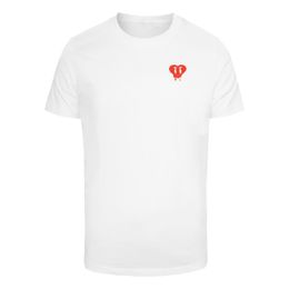 MisterTee Herren T-Shirt "MisterTee Herren Smiley Drip Tee", wei&szlig;, Gr. S, bedruckt, 100% Baumwolle, Shirts